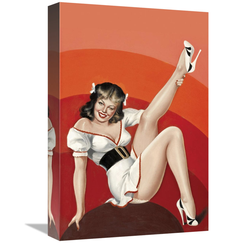 Bless international Mid-Century Pin-ups Titter Magazine Winking Brunette On Canvas by Peter ...